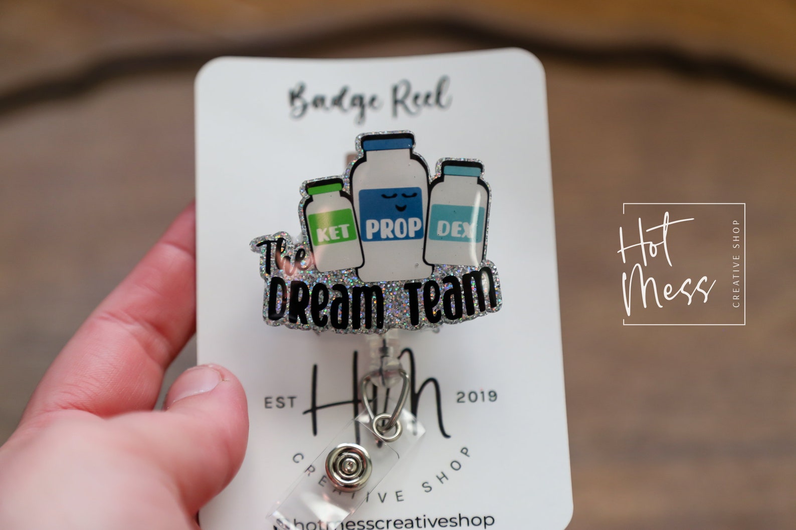 Silver the Dream Team Badge Reel, Anesthesia Badge Reel, Nurse ID ...