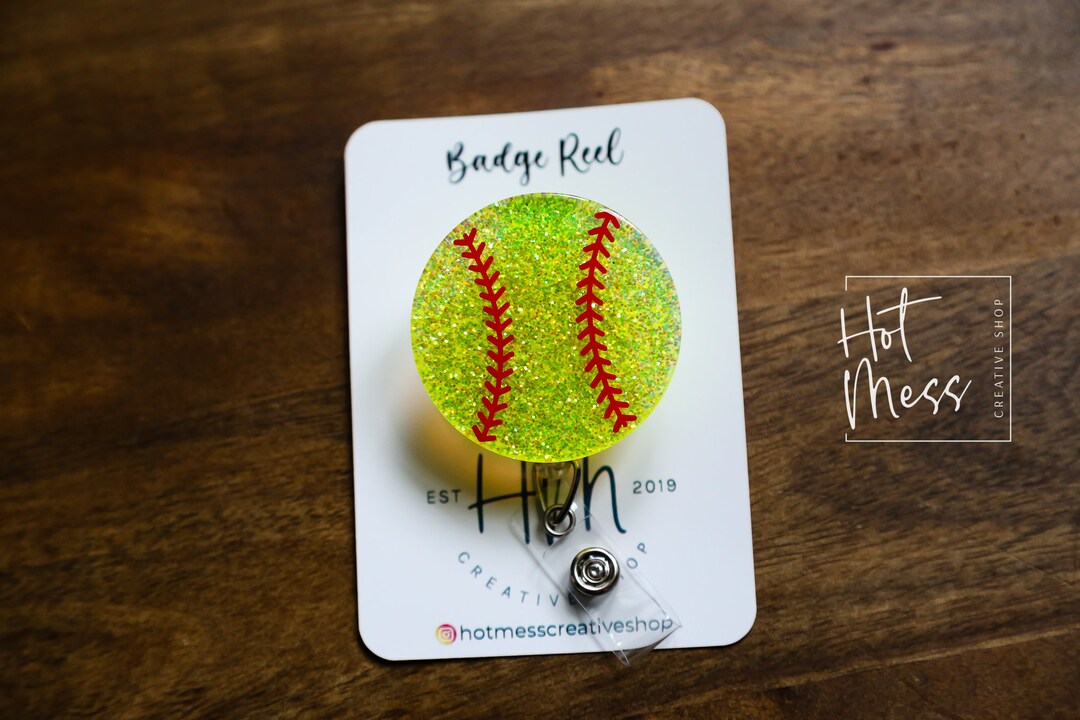 Softball Badge Reel, Baseball Coach Badge Reel, Sports Coach Badge Reel ...