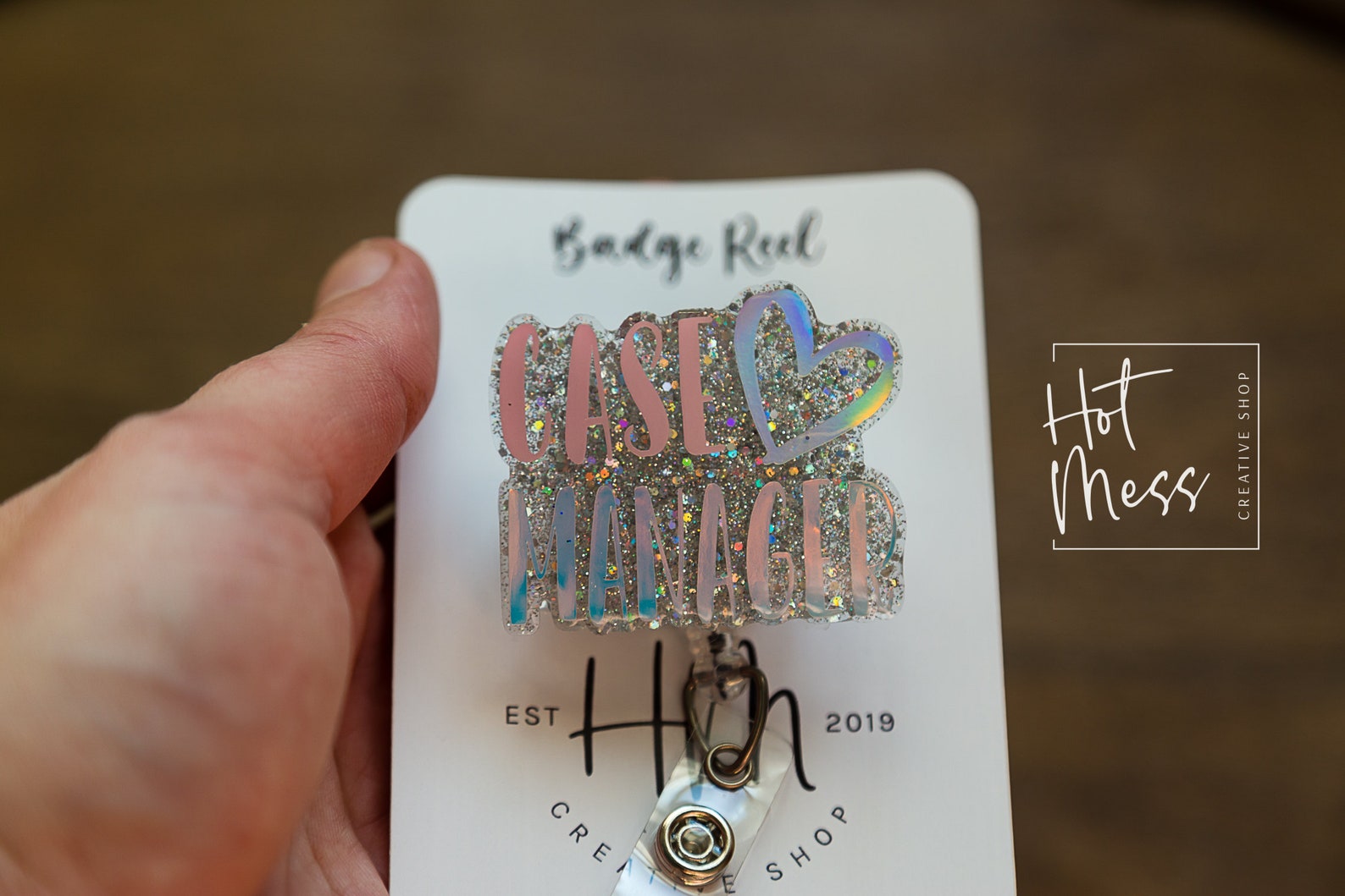 Case Manager Funny Badge Reel Silver Glitter Case Manager - Etsy