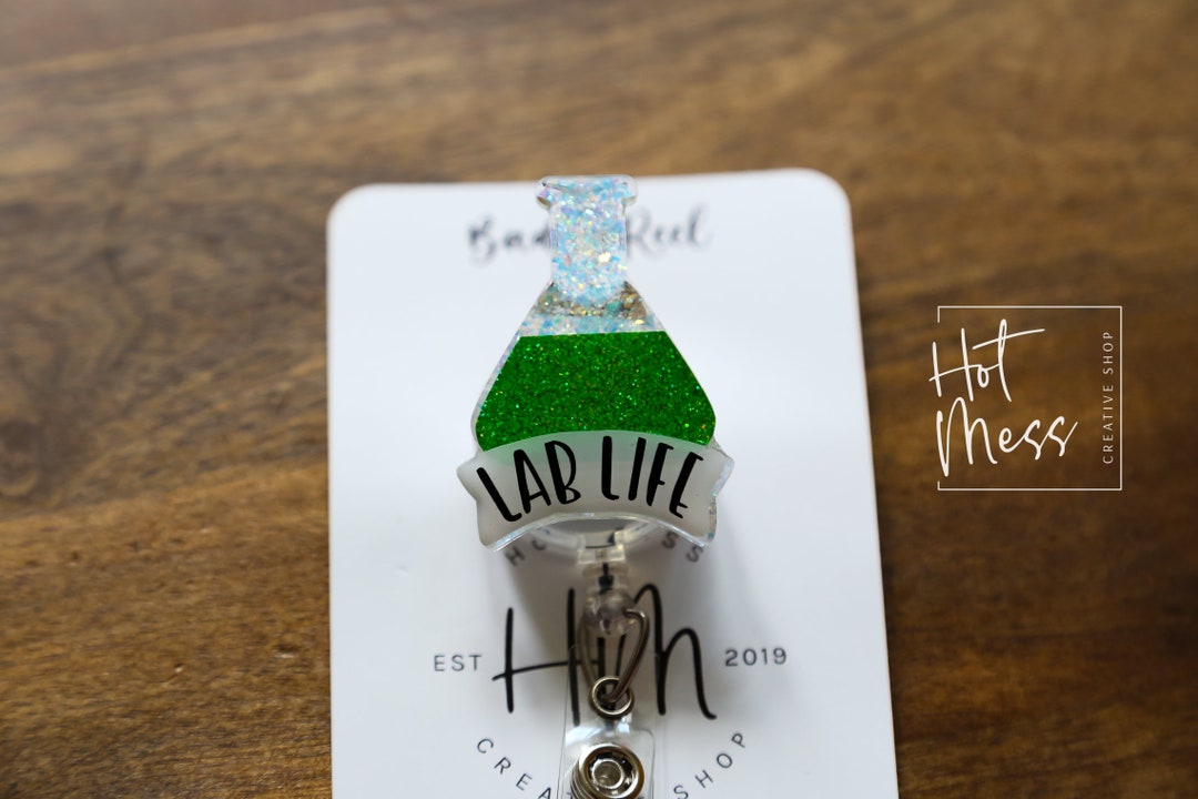 Lab Life Badge Reel, Funny Badge Reel, Retractable Badge Reel ...