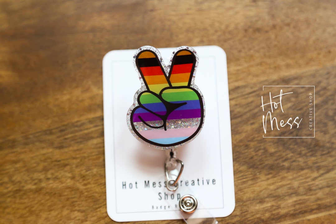 Peace PRIDE Badge Reel, Gay Pride Badge Reel, LGBT Pride Retractable ...
