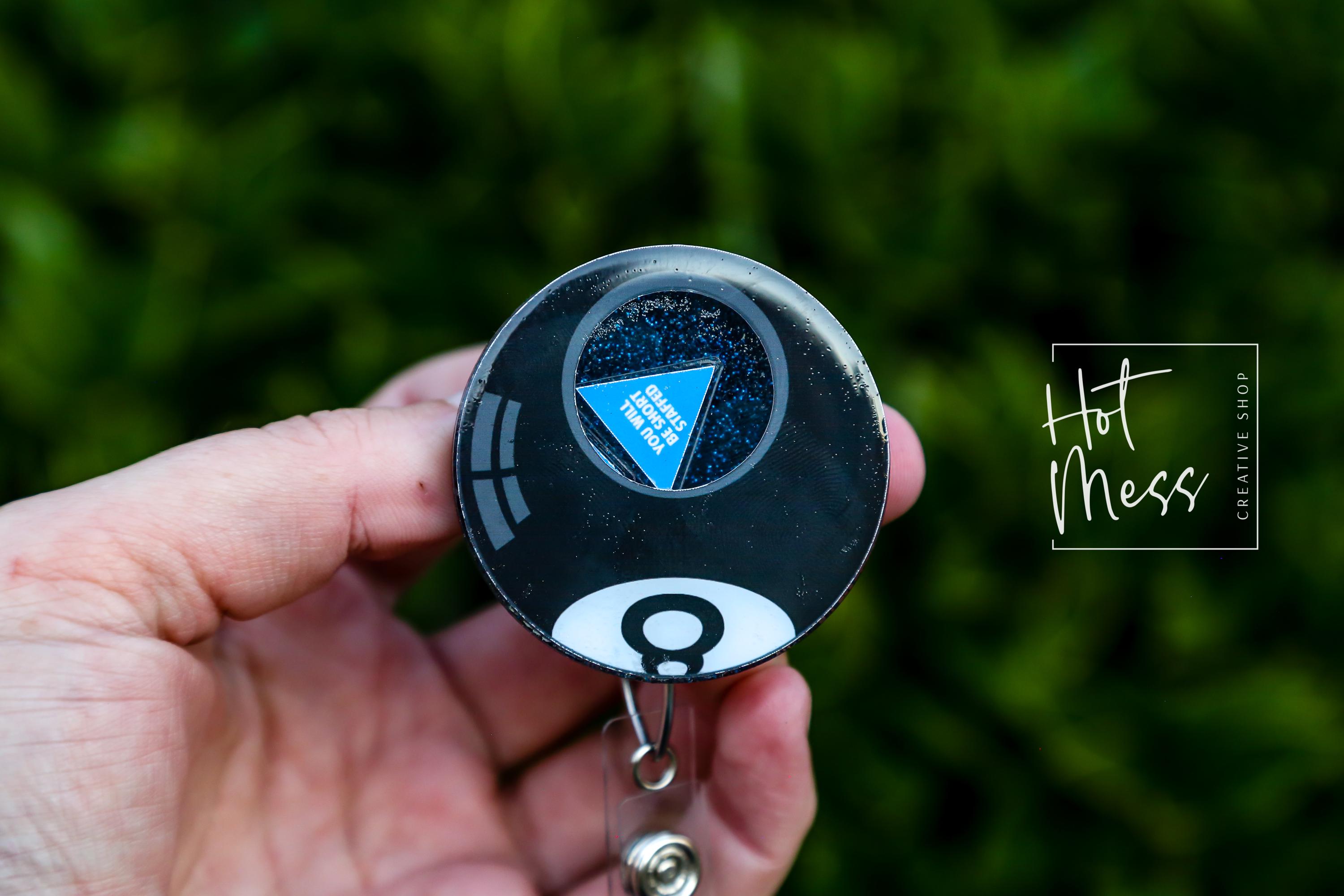 Unmagic Eight Ball Shaker Badge Reel, Funny RN ID Holder - Etsy