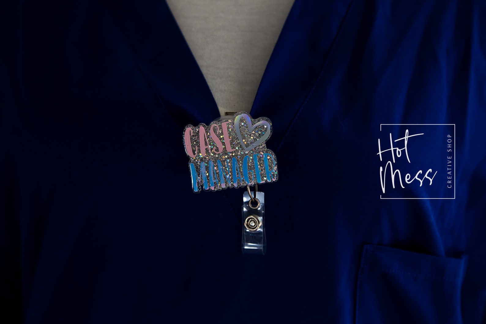 Case Manager Funny Badge Reel Silver Glitter Case Manager - Etsy