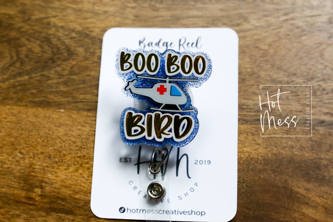 Boo Boo Bird Badge Reel, Medical Helicopter Badge Reel, Flight Medic ...