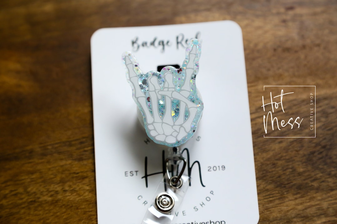 Radiology Rock on Sign Bones Badge Reel, Rad Life ID Holder ...