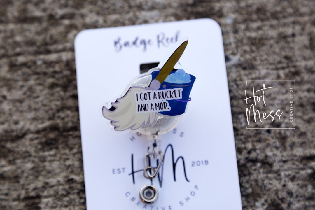 Housekeeping Badge Reel, EVS Badge Reel, Environmental Services, Funny ...