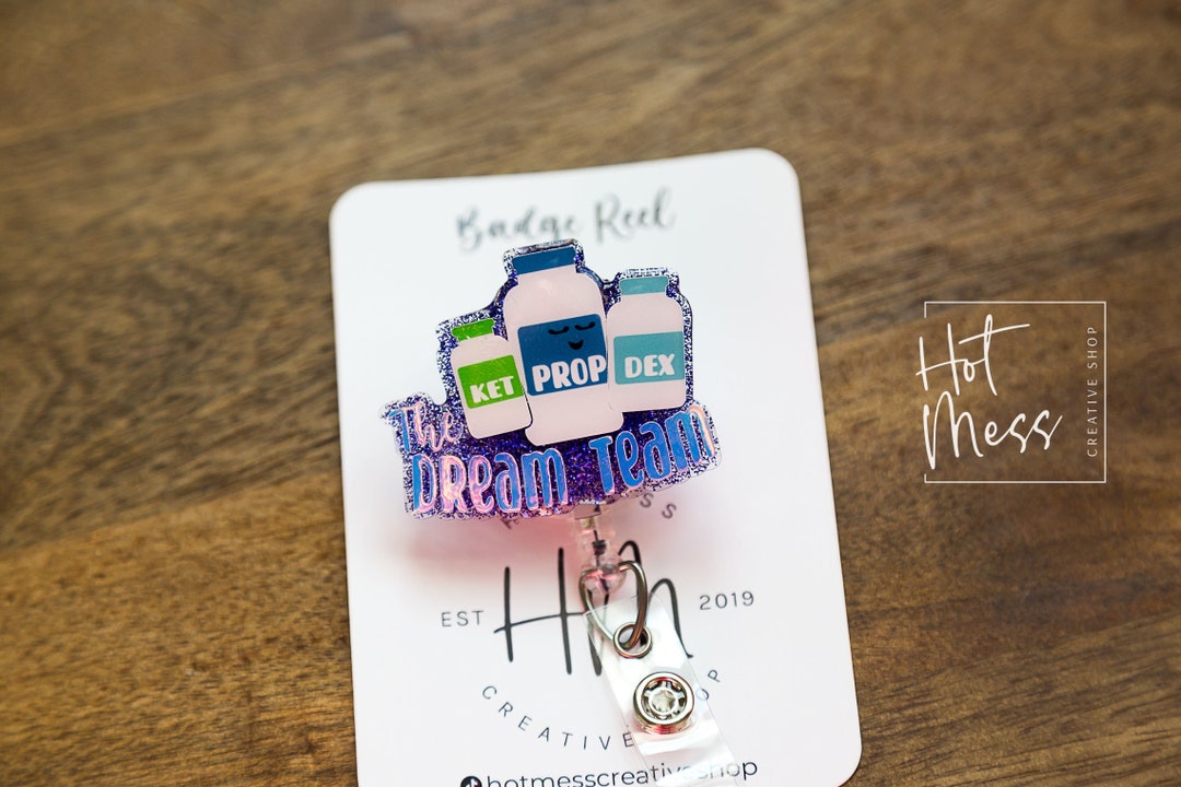 The Dream Team Badge Reel, Anesthesia Badge Reel, Nurse ID Holder, PACU ...