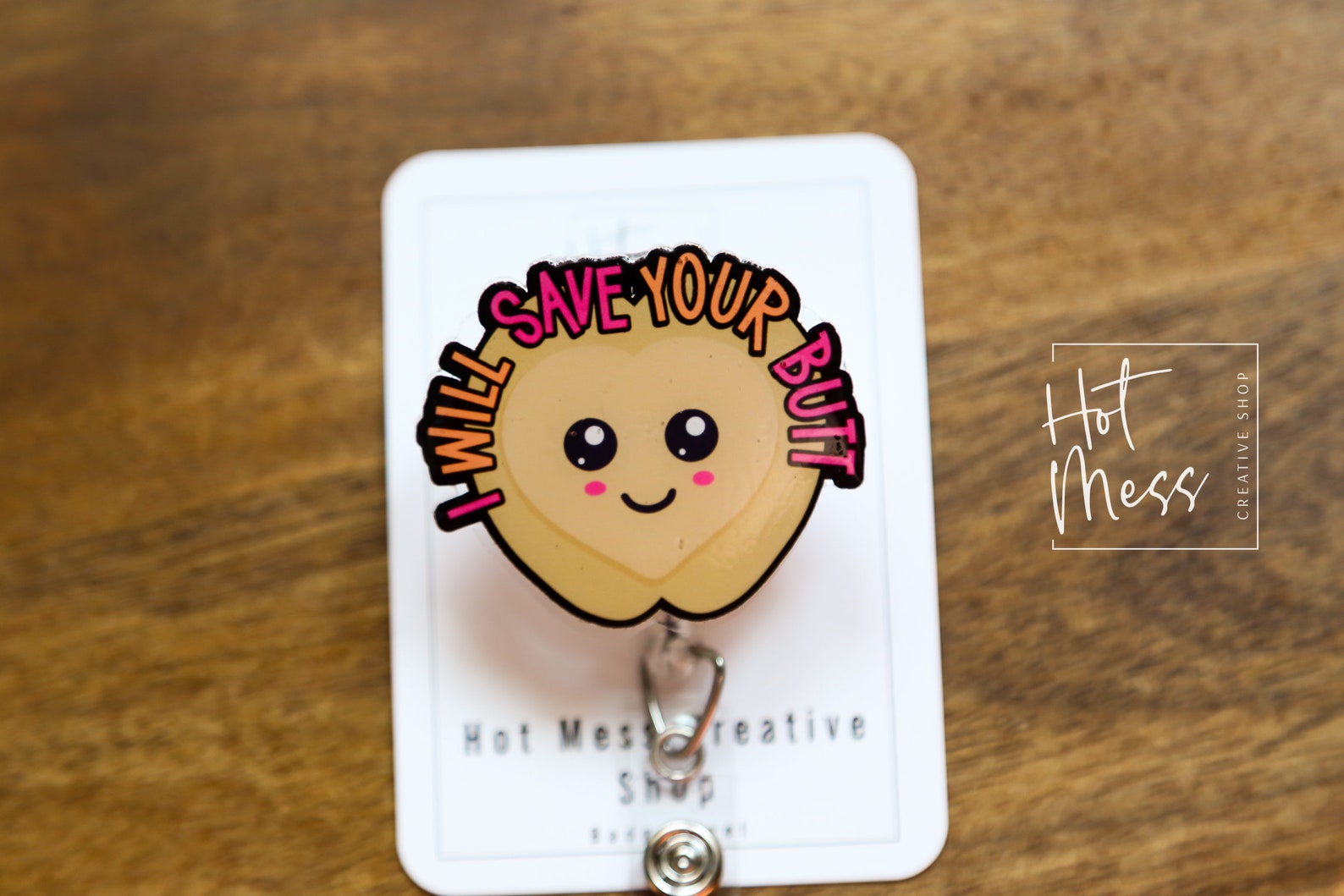 I'll Save Your Butt Badge Reel, Wound Care Nurse Badge Reel, RN ID ...