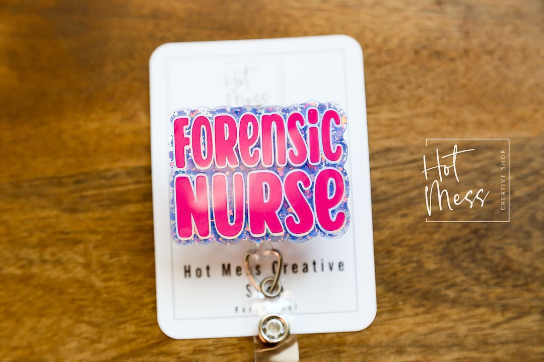 Forensic Nurse Glitter Badge Reel, Badge ID, Retractable ID, Lanyard ...