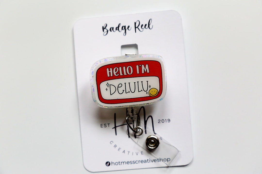 Hello I'm Delulu Badge Reel, Midnights, Retractable Badge Reel ...