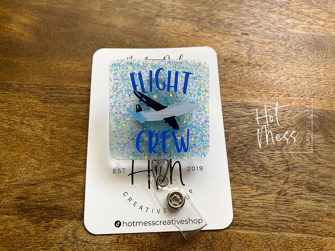 Flight Crew Badge Reel, Flight Attendant Pin, Flight Crew Gift ...