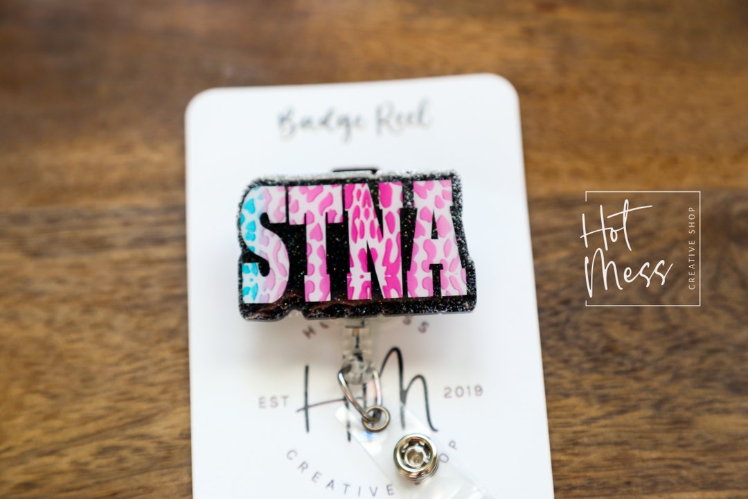 STNA Badge Reel, State Tested Nursing Assistant ID Holder, Retractable ...