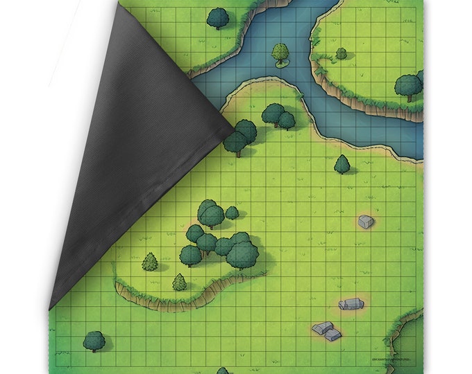Dnd Cloth Battle Map, Grass River Size L/M/S - Etsy