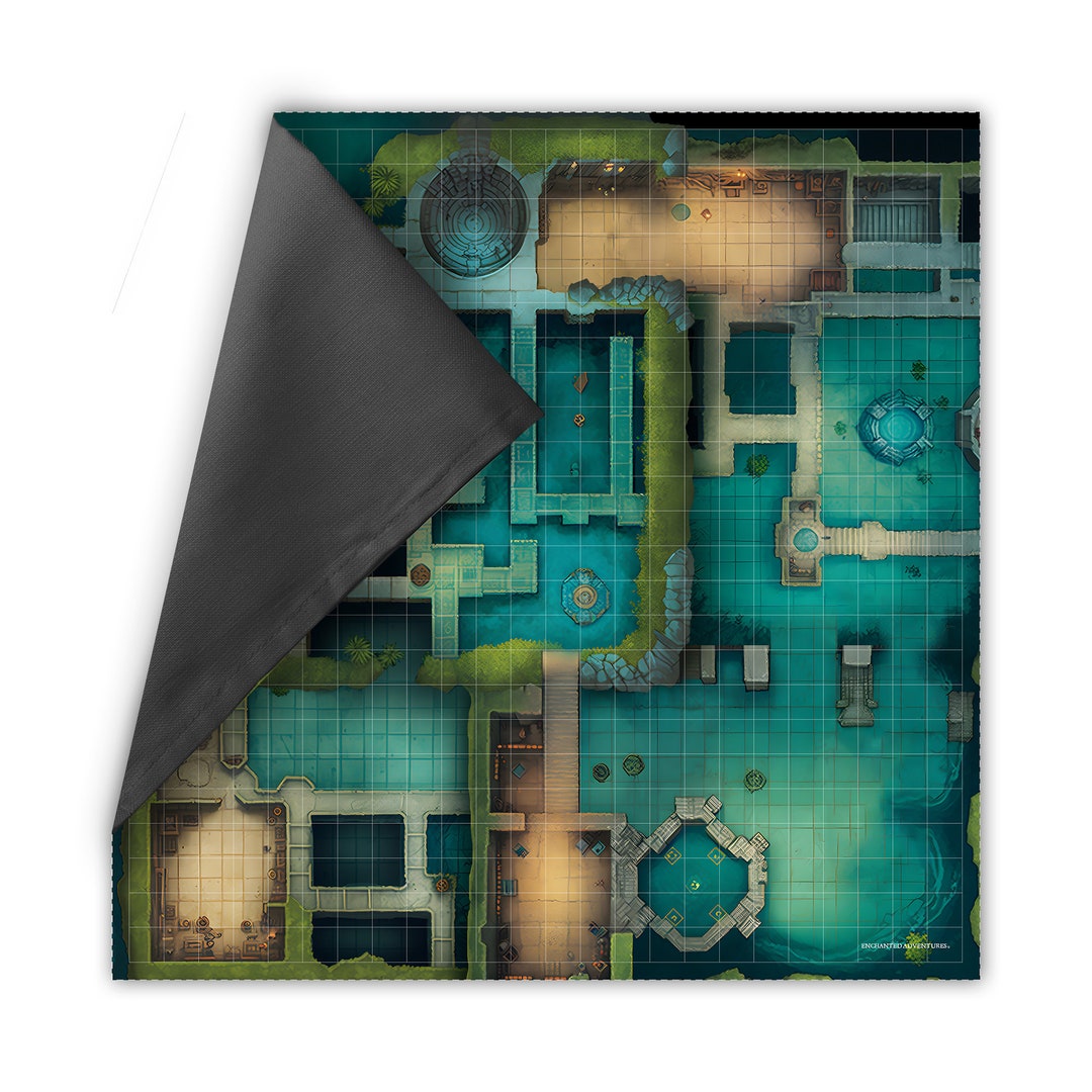 Dnd Cloth Battle Map, Atlantis Dungeon Size L/M/S - Etsy