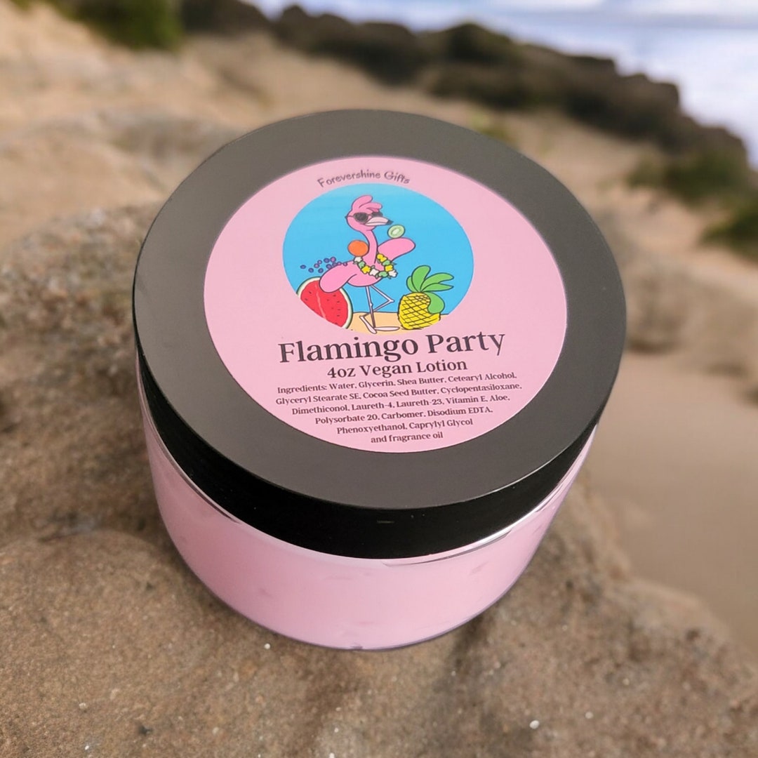 Flamingo Party Lotion: Handmade Vegan Fruit Scented Lotion - 4oz - Etsy