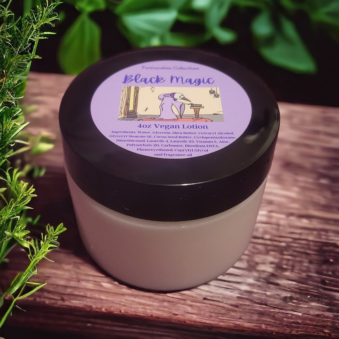 Black Magic Vegan Lotion (4oz): Earthy Scent, Ylang Ylang & Sandalwood ...