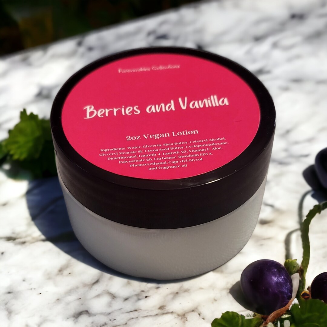 Berries and Vanilla 2oz Vegan Lotion Mini Lotion Travel Lotion Berry ...