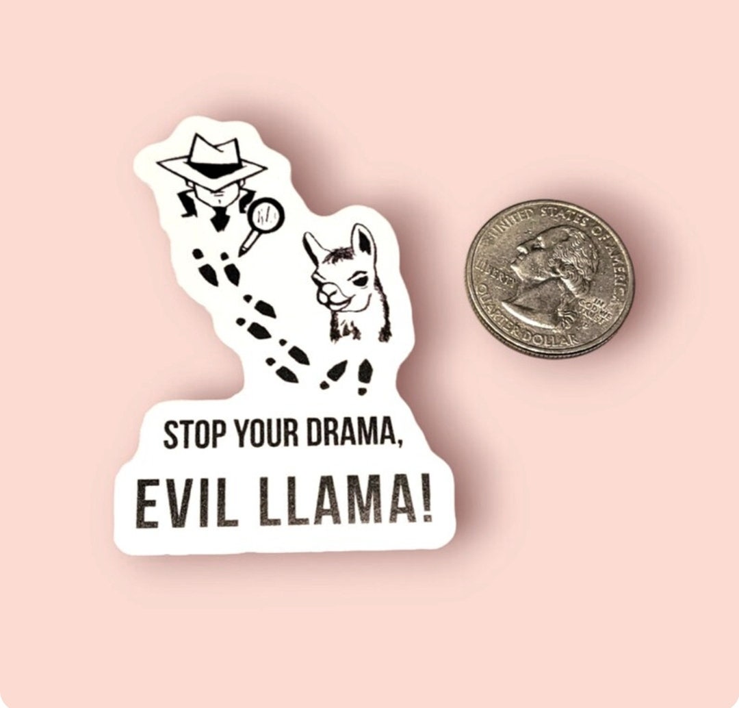 Evil Llama Detective Sticker - Funny Drama Llama Gift - Etsy