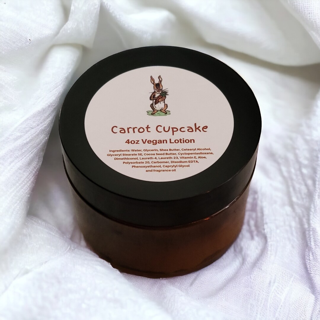 Carrot Cupcake Vegan Lotion 4oz - Carrot Cake Scented Vegan Lotion ...