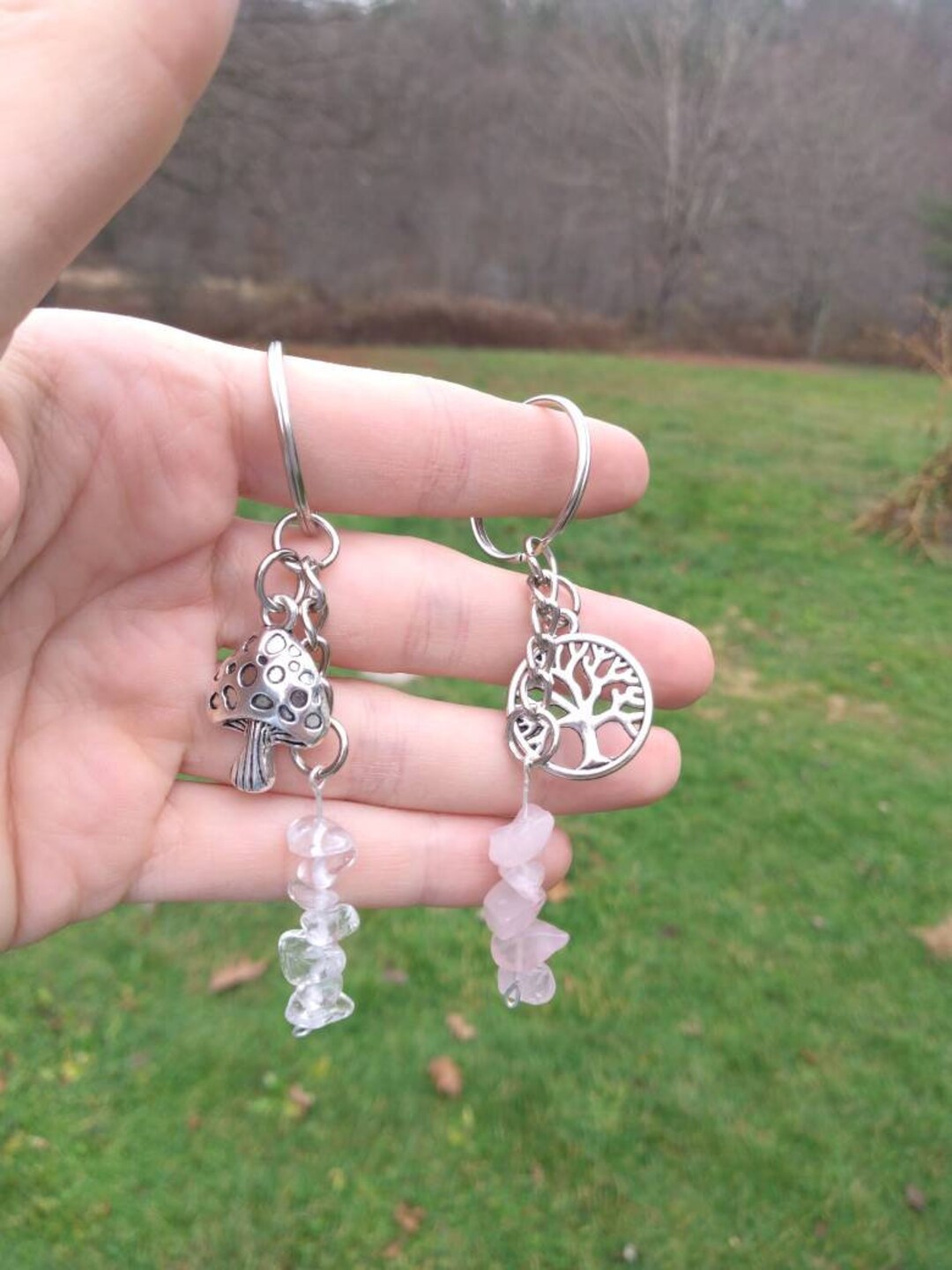 Crystal, Crystals, Keychains, Keys, Rose Quartz, Clear Quartz, Mushroom ...