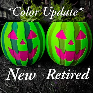 Watermelon Jack-o-lantern Planter • Gothic Home Garden Decor • 3D ...