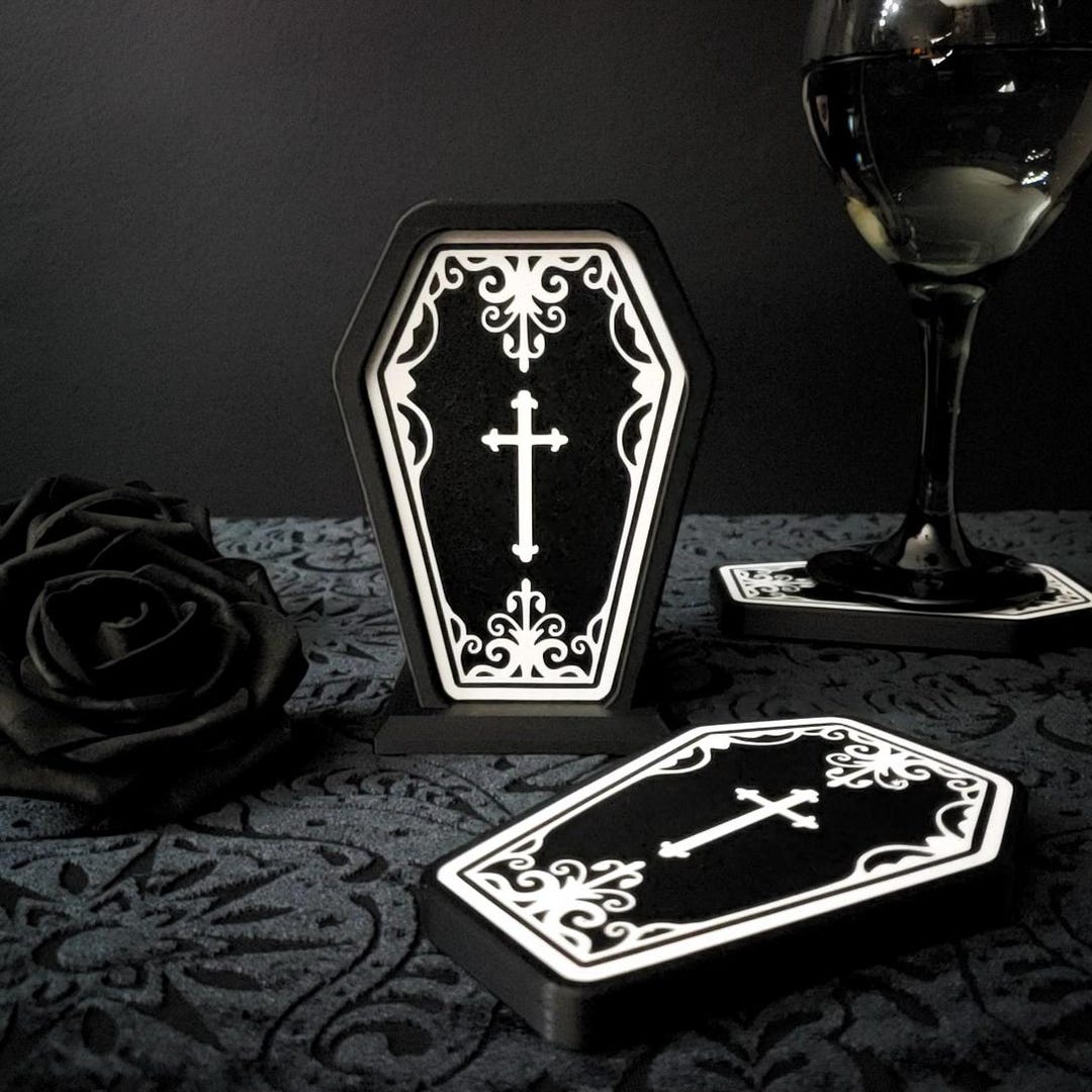 Gothic Coffin Coasters • Gothic Home Decor • 3D Printed - Etsy
