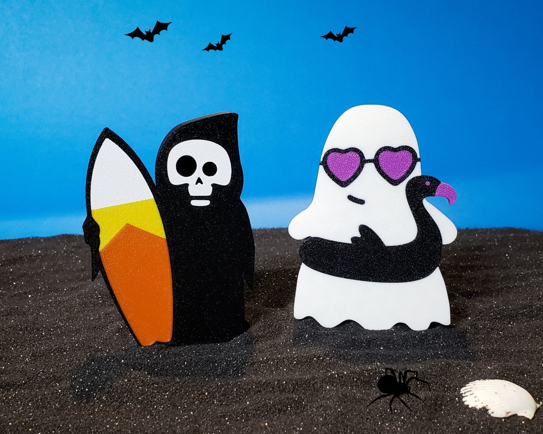 Grim Surfer and Beach Boo Ghoulz • Gothic Home Decor • 3D Printed - Etsy