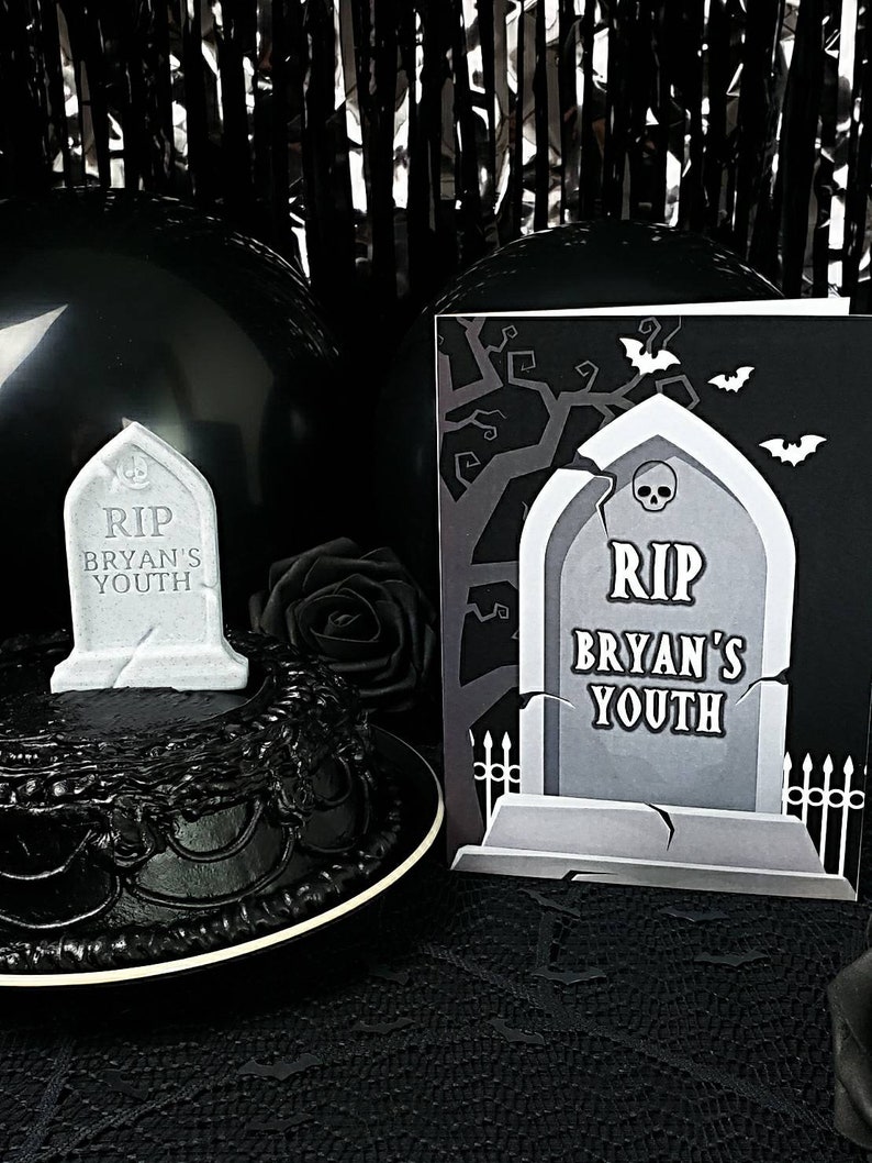 RIP CUSTOM NAME Youth Tombstone Cake Topper / Garden Marker - Etsy