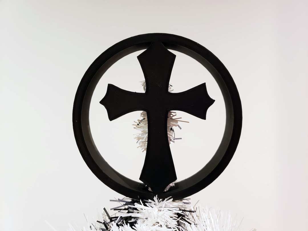 Gothic Cross Tree Topper • Gothic Christian Holiday Home Decor • 3D ...