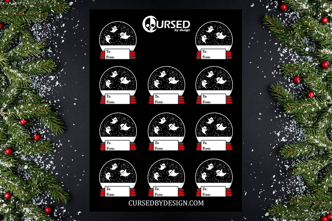 Fright Christmas Gift Tags 6x8 Sticker Sheet Witchy Gothic Scrapbook ...