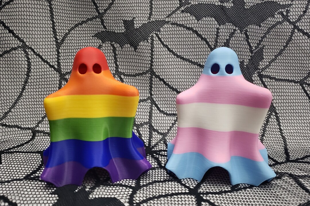 Spooky Pride Friendly Ghost Figurine • Gothic Home Decor • 3D Printed ...