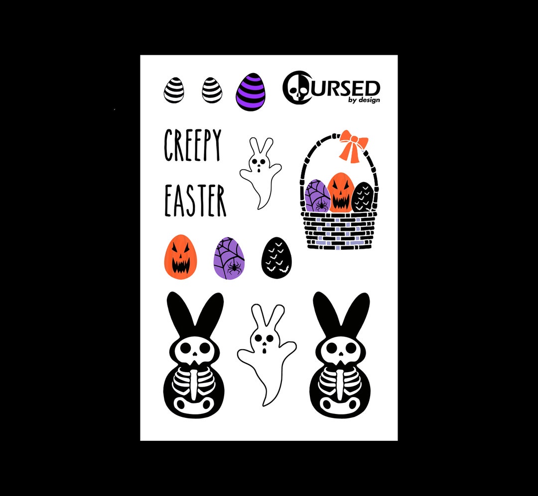 Cursed Easter Sticker Sheet Easterween Creepster Witchy Gothic ...