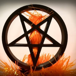 Pentagram Tree Topper Pentacle Reversible • Gothic Holiday Home Decor ...