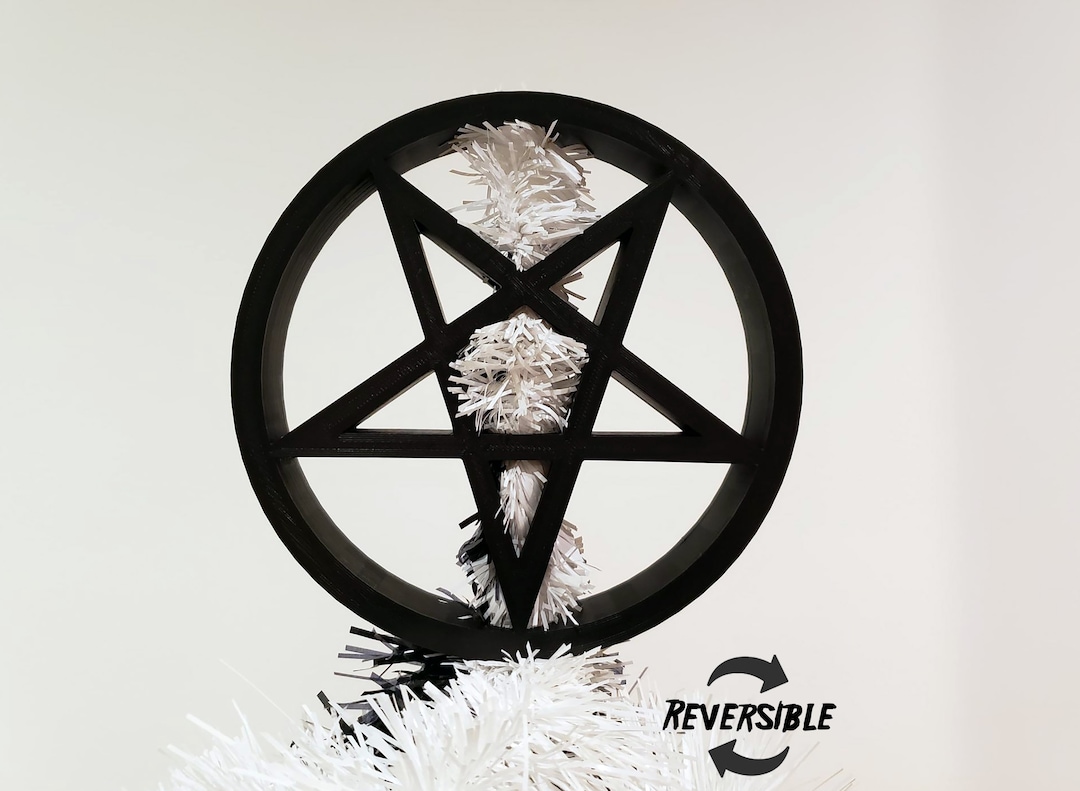 Pentagram Tree Topper Pentacle Reversible • Gothic Holiday Home Decor ...