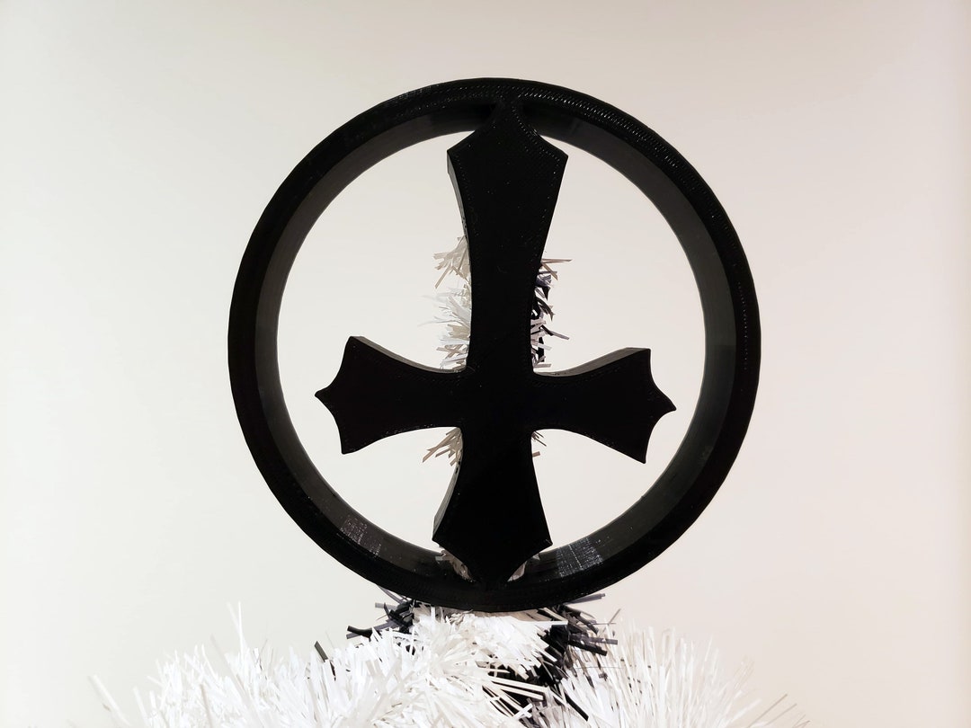 Inverted Cross Tree Topper • Gothic Holiday Home Decor • 3D Printed - Etsy