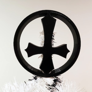 Inverted Cross Tree Topper • Gothic Holiday Home Decor • 3D Printed - Etsy