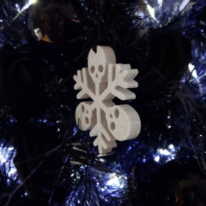 Snowflake Skull Tree Ornaments • Gothic Holiday Home Decor • 3D Printed ...