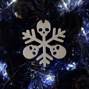 Snowflake Skull Tree Ornaments • Gothic Holiday Home Decor • 3D Printed ...