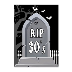 RIP 20s 30s 40s 50s 60s 70s 80s 90stombstone Cake Topper / - Etsy