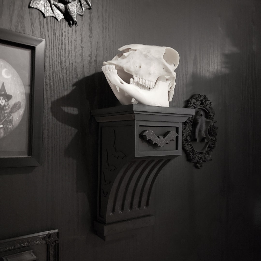 Bat Corbel Shelf With Drawer - 10 Inches Tall • Gothic Home Decor • 3D ...