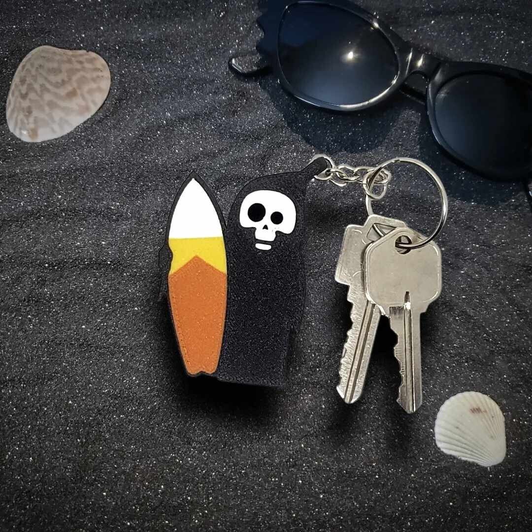 Grim Surfer Reaper Keychain • Gothic Accessory • 3D Printed - Etsy