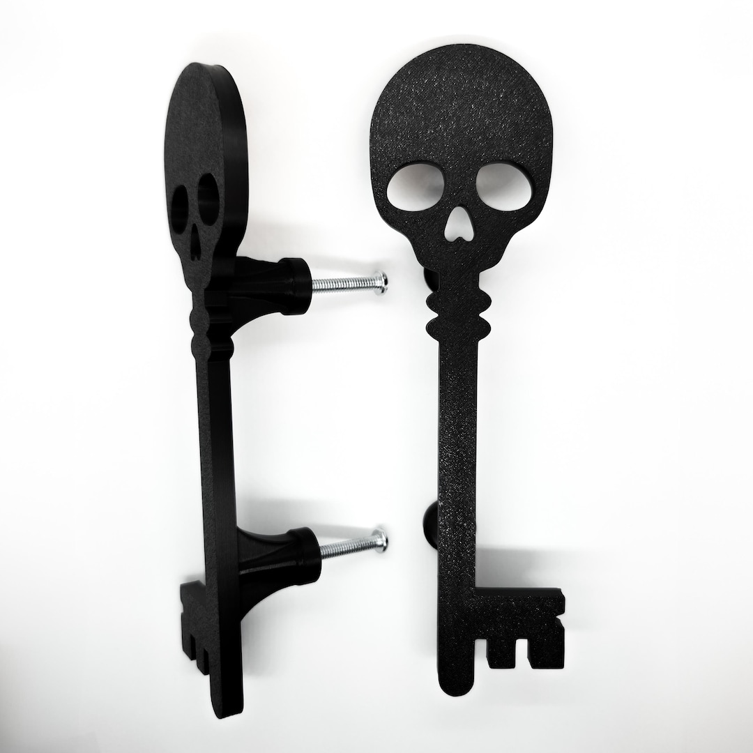 Skull Skeleton Key Drawer Pull • Gothic Home Hardware Decor • 3D ...