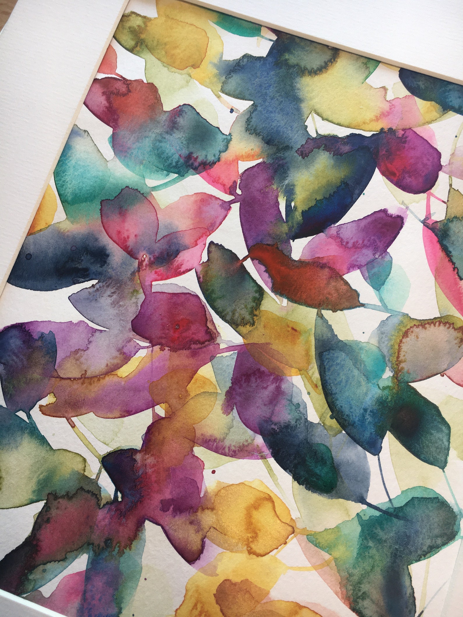 Charmed PRINT. Abstract Watercolor Botanical Painting, Multicolor ...