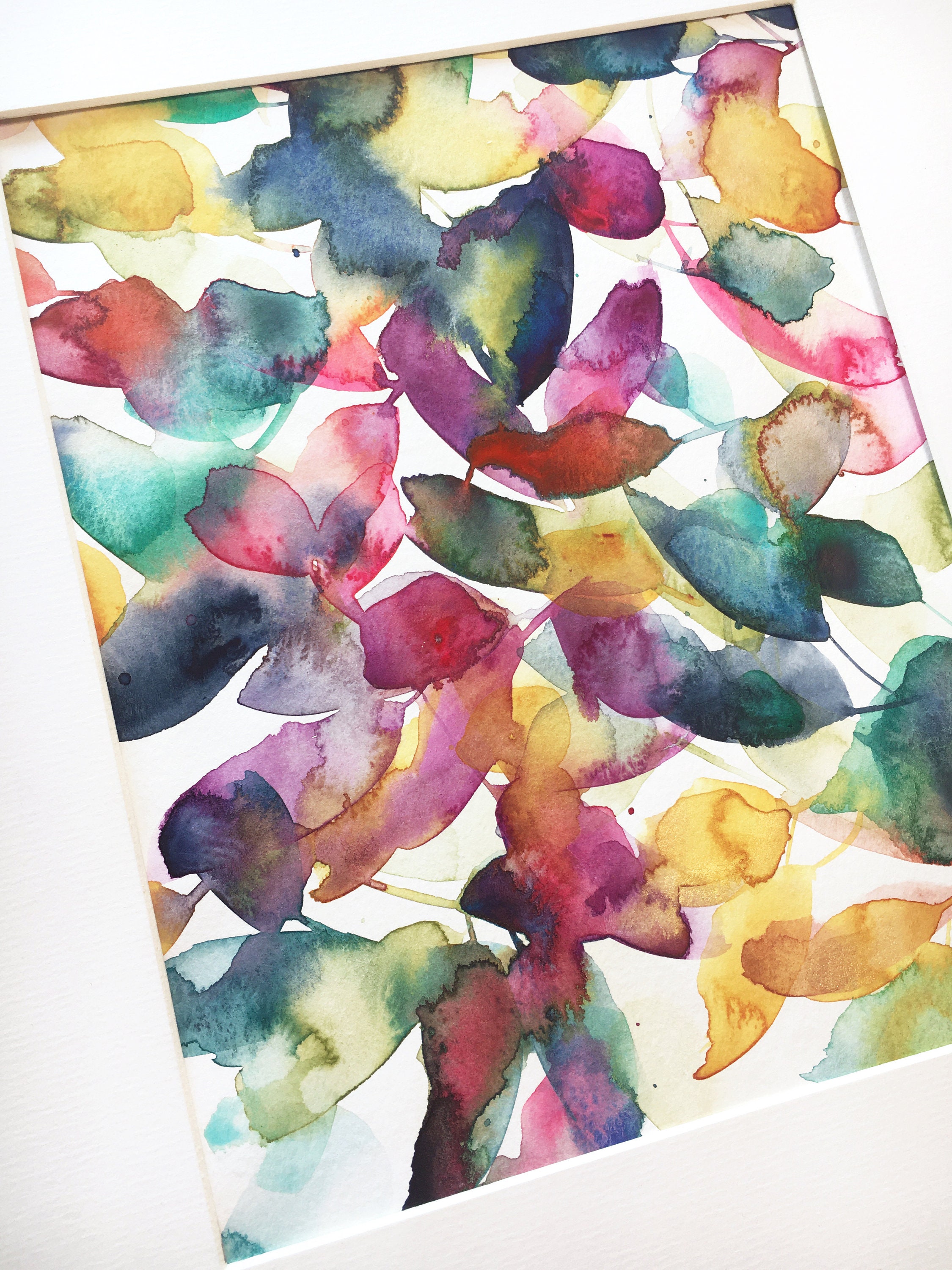 Charmed PRINT. Abstract Watercolor Botanical Painting, Multicolor ...