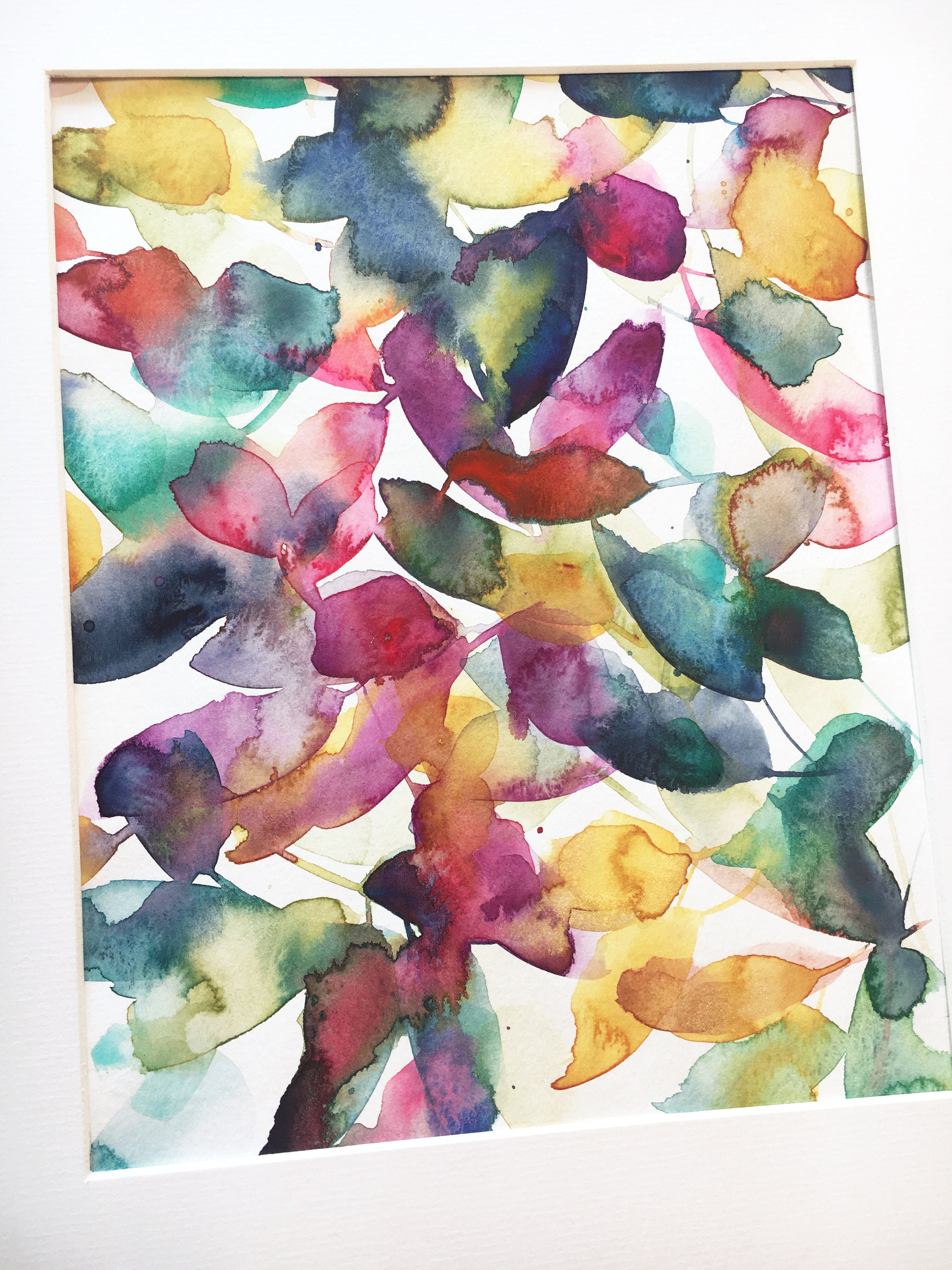 Charmed PRINT. Abstract Watercolor Botanical Painting, Multicolor ...