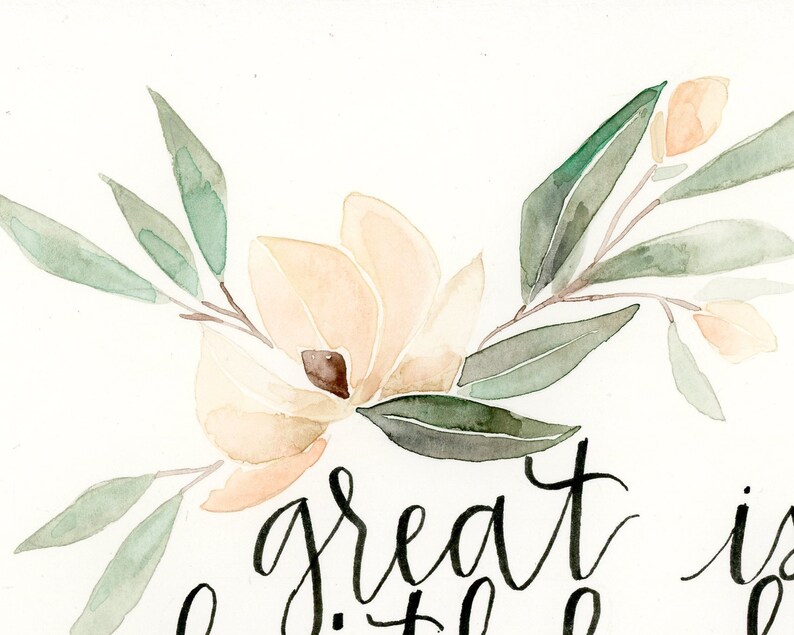 Great is Thy Faithfulness PRINT. Watercolor Botanical Painting ...