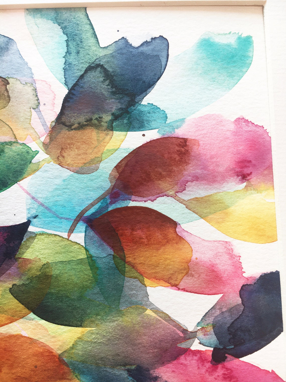 Deep Waters PRINT. Abstract Watercolor Botanical Painting, Multicolor ...