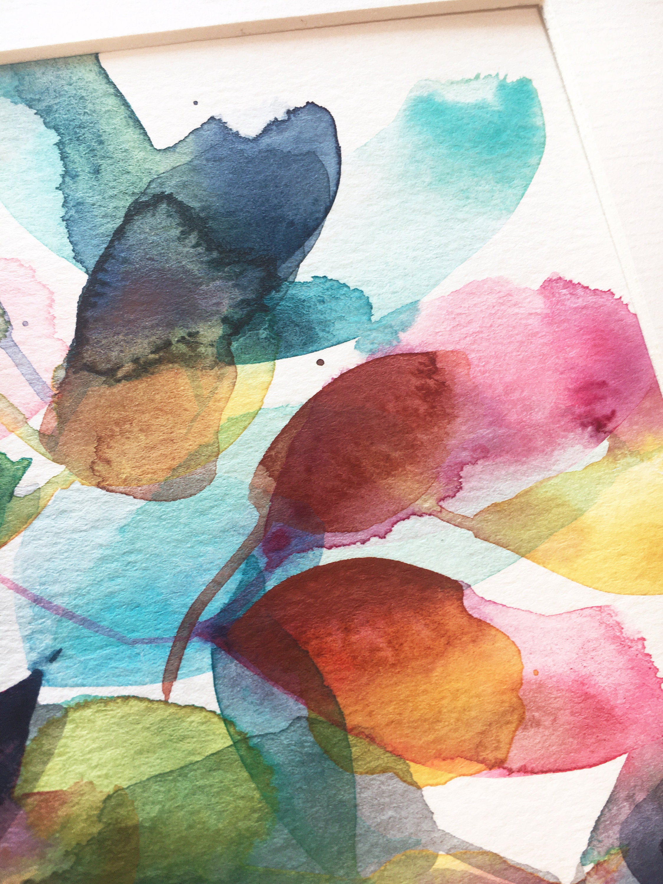 Deep Waters PRINT. Abstract Watercolor Botanical Painting, Multicolor ...