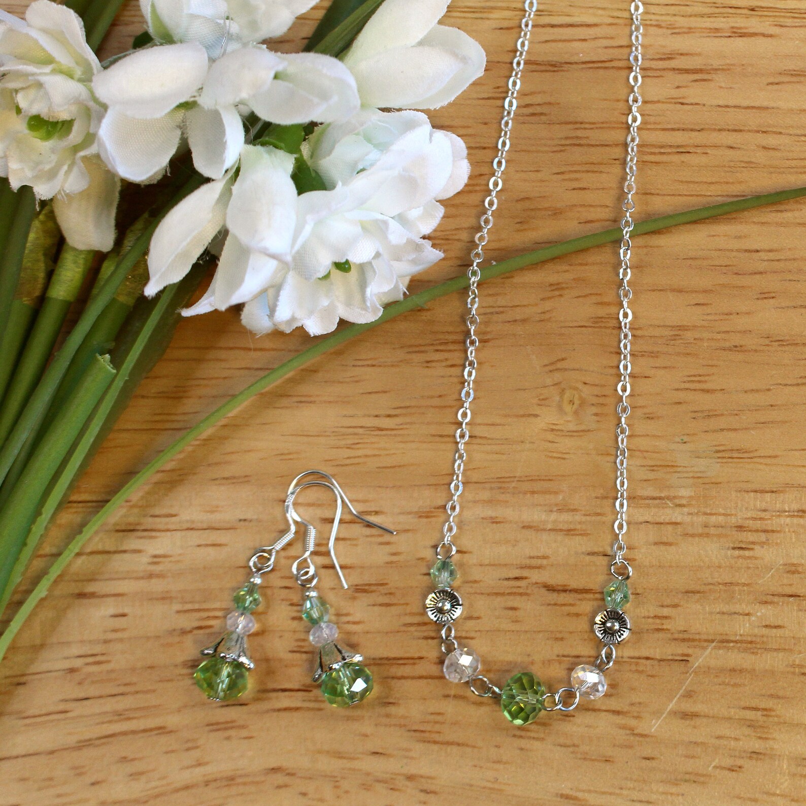 Imbolc Jewelry Snowdrop Necklace and Earring Set Spring - Etsy