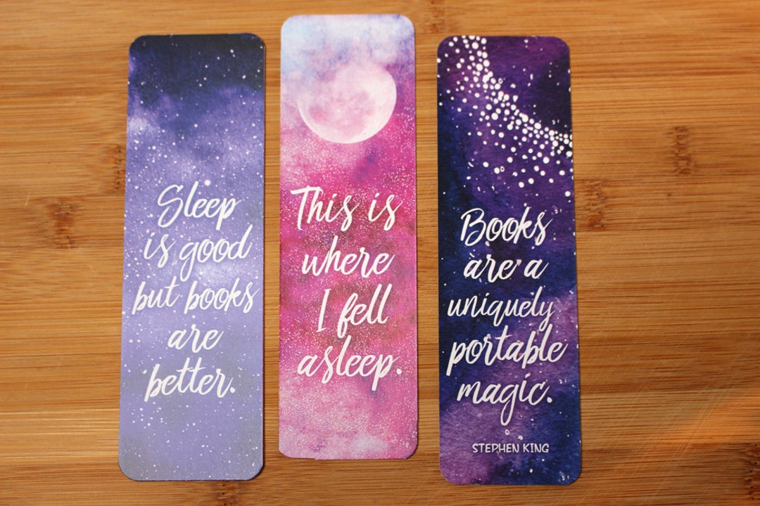 Bookmark Set: Moon and Stars 3 Bookmarks Gift Set - Etsy